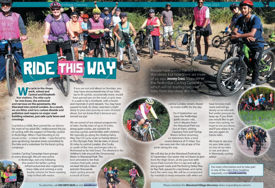 Redbridge Cycling Campaign Features in Wanstead Village Directory ...